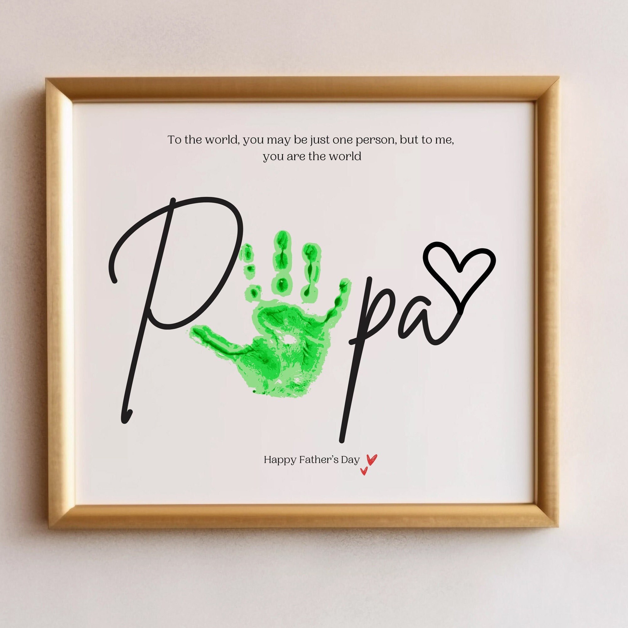 Custom Fathers Day Wall Art DIY Handprint Printable Meaningful Gift for ...