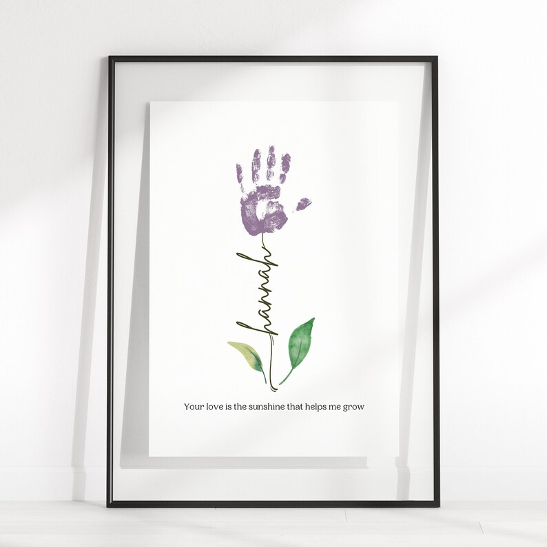 Custom Handprint Father's Day Wall Art DIY Handprint Flower Bouquet ...