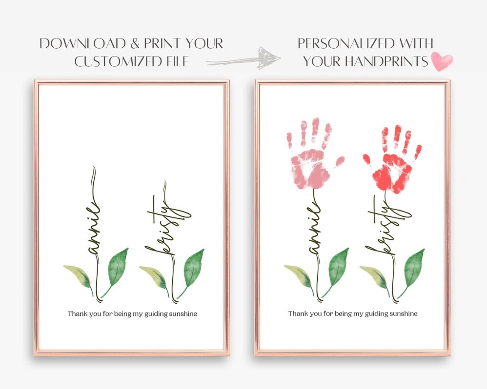 Custom Handprint Teacher Appreciation Gift Wall Art DIY Handprint ...