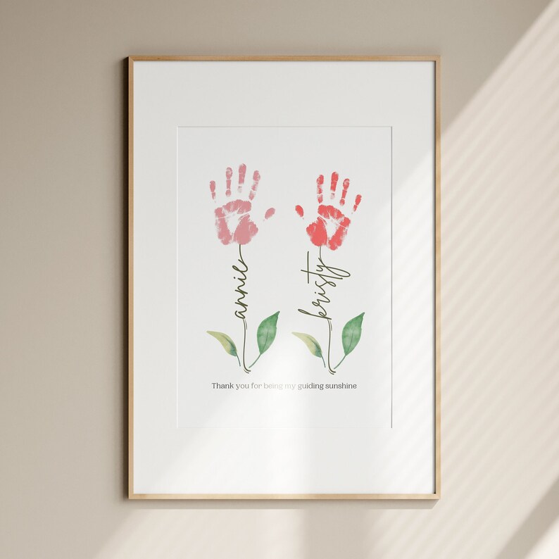 Custom Handprint Father's Day Wall Art DIY Handprint Flower Bouquet ...
