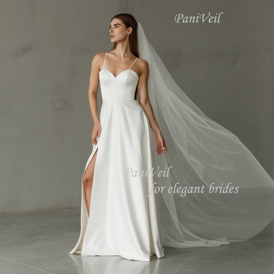 Glitter Wedding Veil Simple Wedding Veil Glitter Wedding Veil Sparkle ...