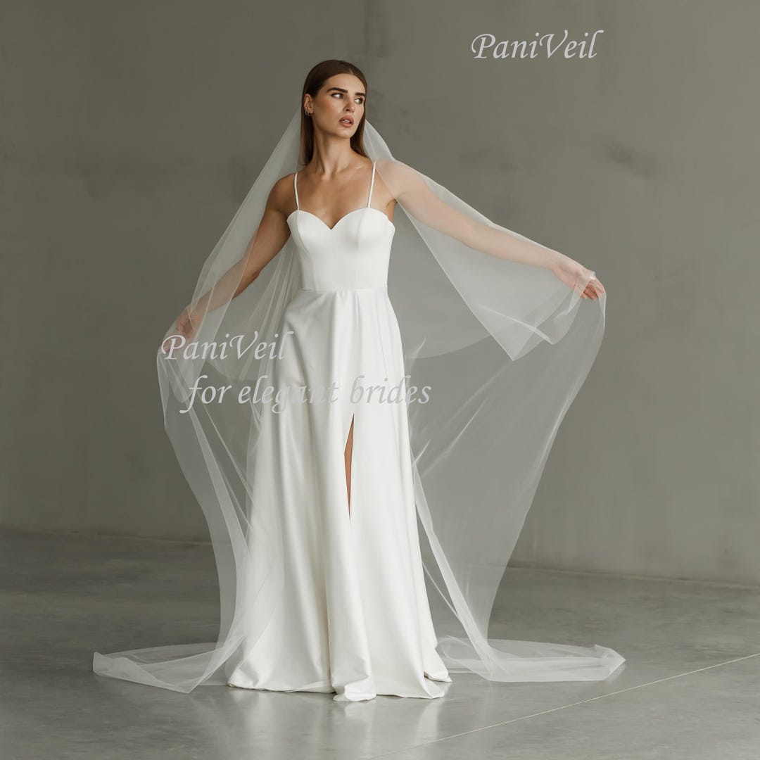 Plain Wedding Veil Two Tier Chapel Veil Two Tier Veil Face 2 Tier ...