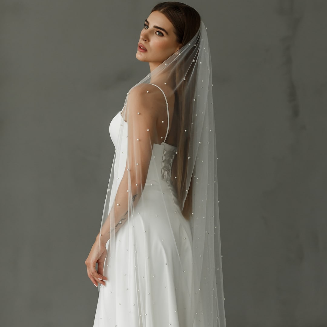 Pearl Crystal Veil, Short Pearl Veil, Pearl Veil Cathedral, Etsy ...