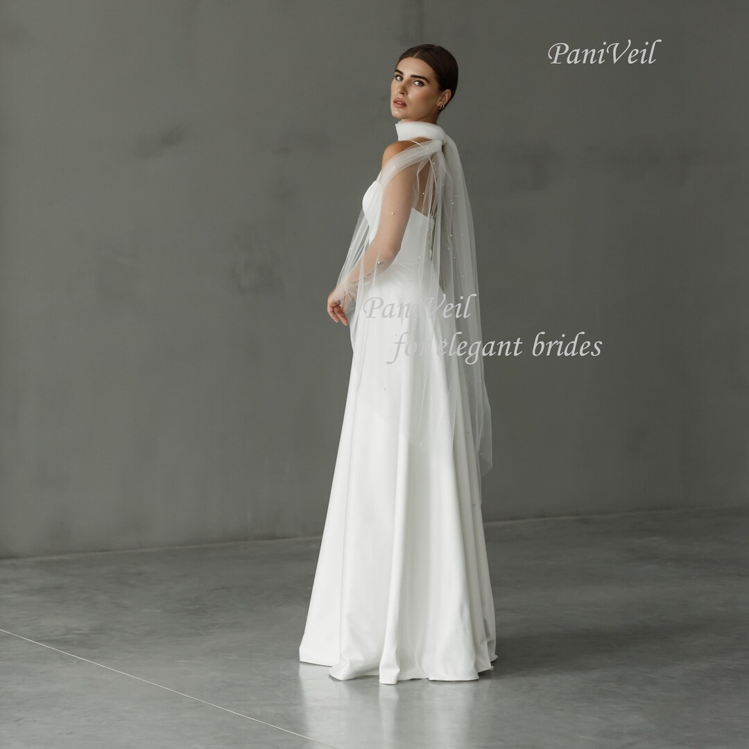 Pearl Scarf Wedding Details Wedding Tulle Scarf Scarf Wedding Bridal ...