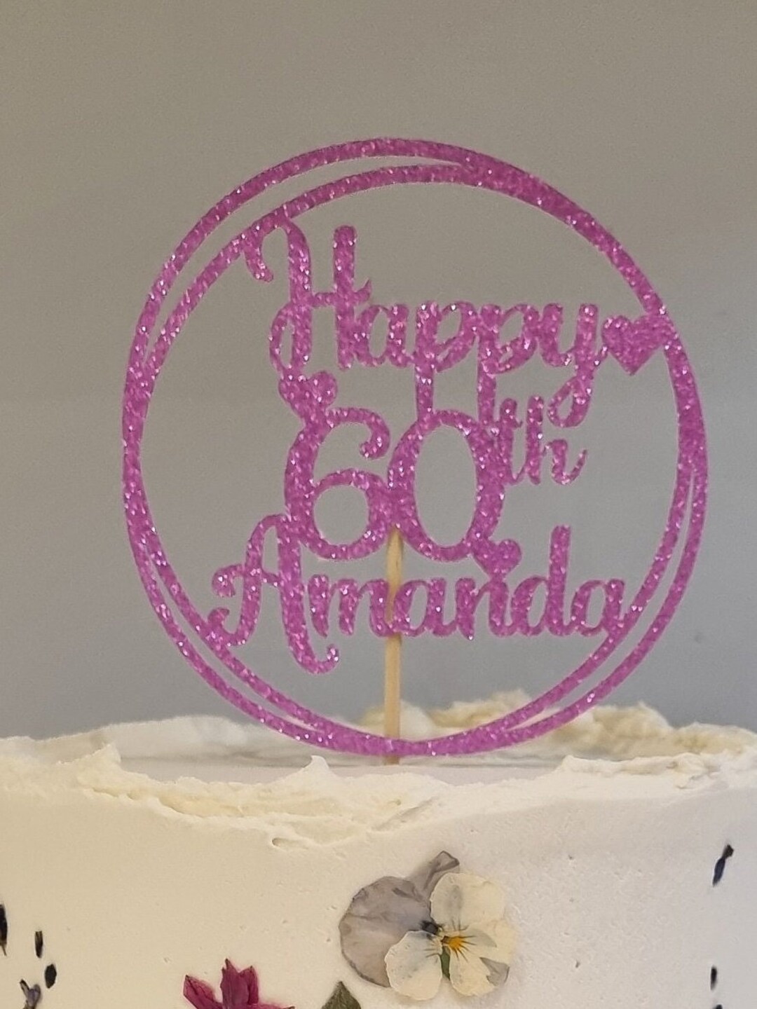 Personalised Cake Topper. Name/age Cake Topper. Glitter Cake Topper ...