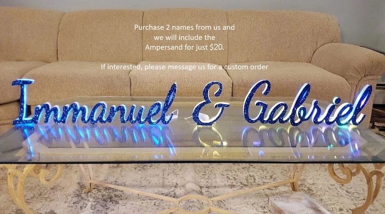 Custom LED Name Sign: Glitter Party Decor - One Sign per Order - Etsy