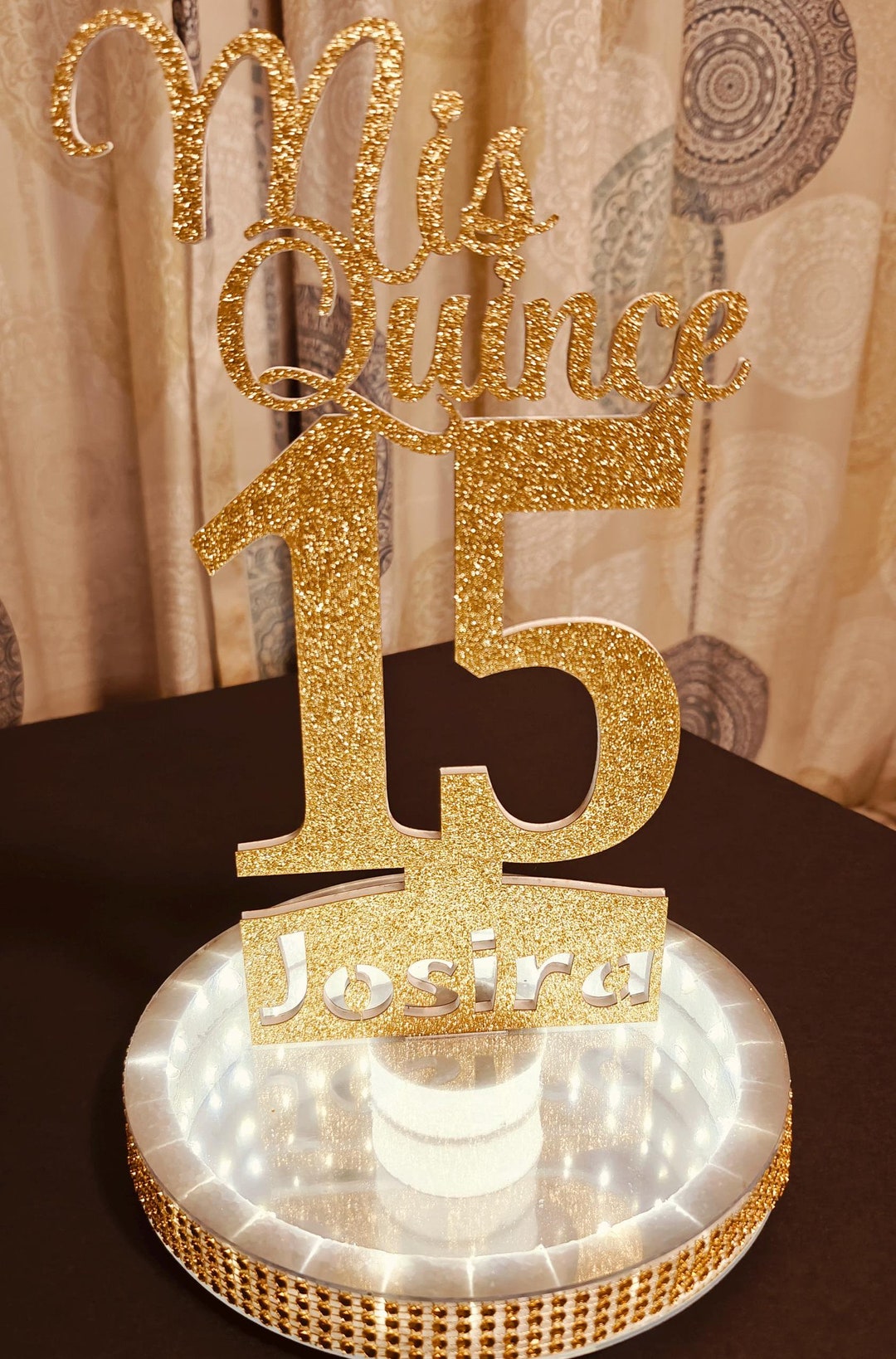 Quinceañera Infinity Mirror 8 Inch Diameter Centerpiece With Lights ...