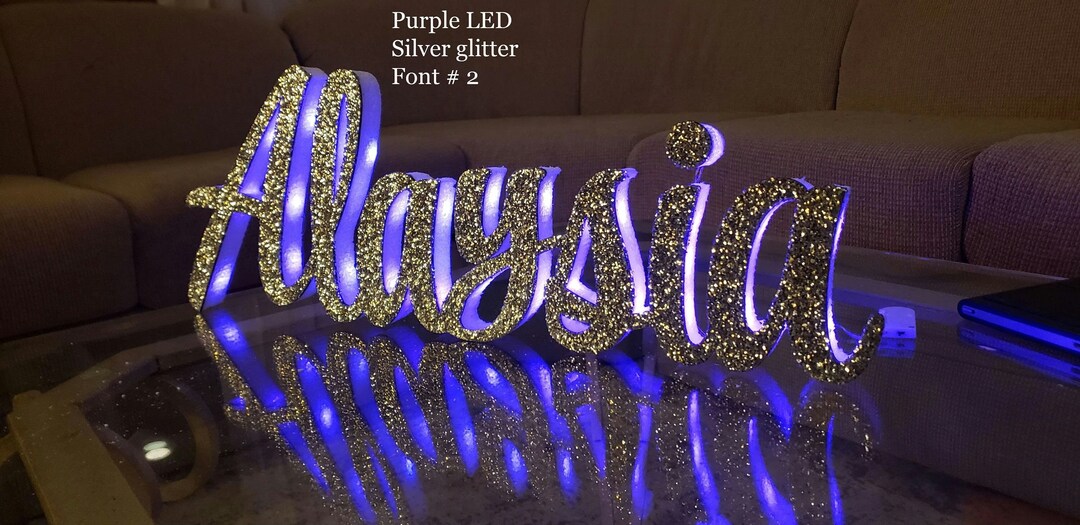 Custom LED Name Sign–light up Name Sign for Sweet 16, Quinceañera, Bat ...