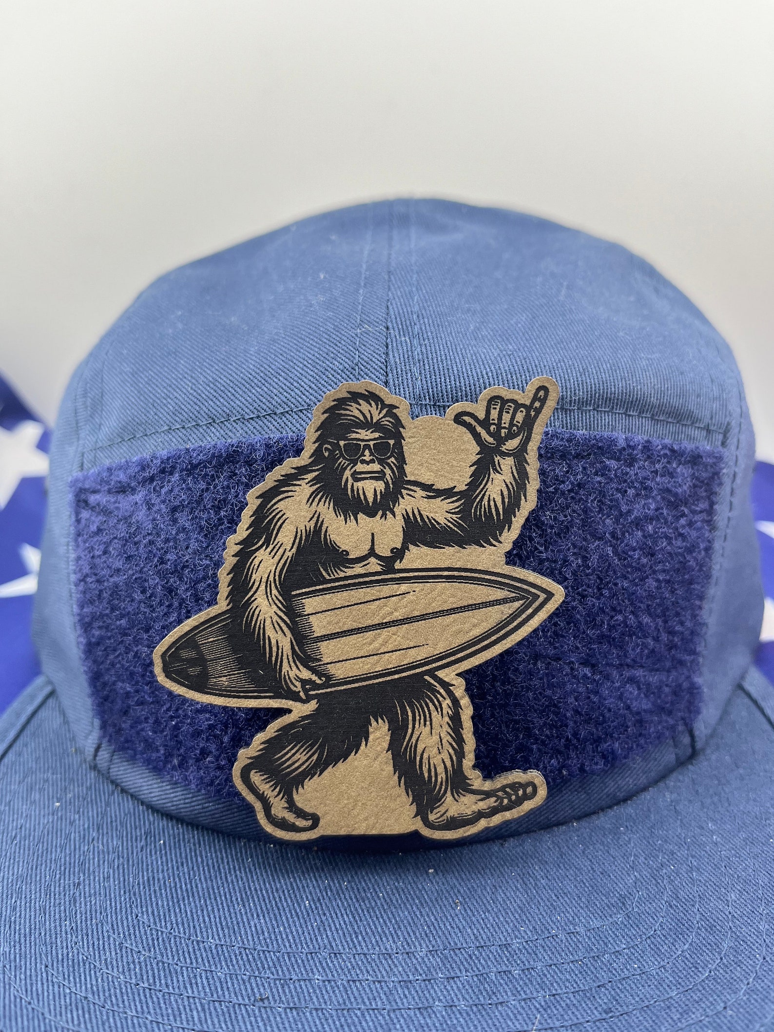 Surfing Sasquatch Morale Patch: Tactical Bigfoot Hook and Loop Fastener ...
