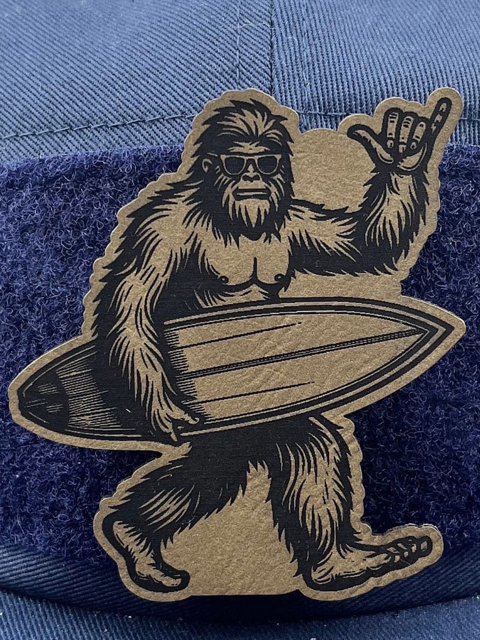 Surfing Sasquatch Morale Patch: Tactical Bigfoot Hook and Loop Fastener ...