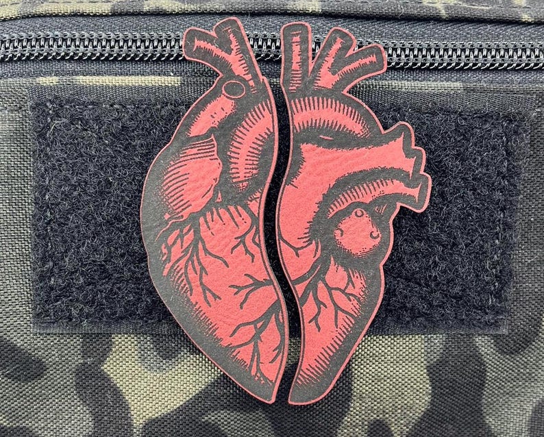 BFF Anatomical Split Heart Moral Patch, Tactical Patch, Best Friends, Med, Hook and Loop ...