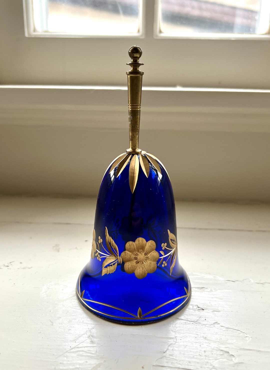 Beautiful Antique Cobalt Blue Moser Czech Glass Bell With - Etsy