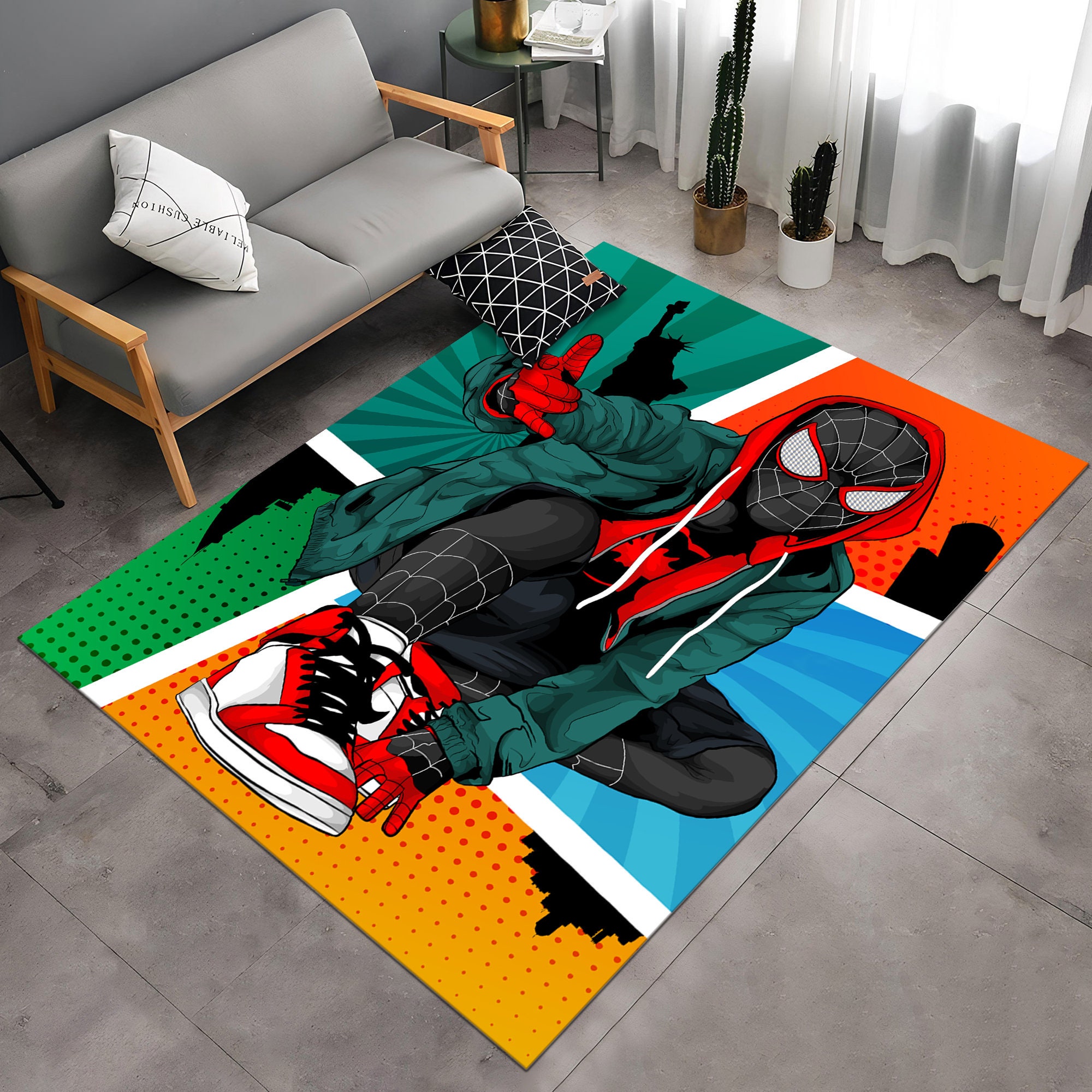 Spider-man Rug, Popular Characters Rug, Movie Decor, Marvel Decor,movie ...