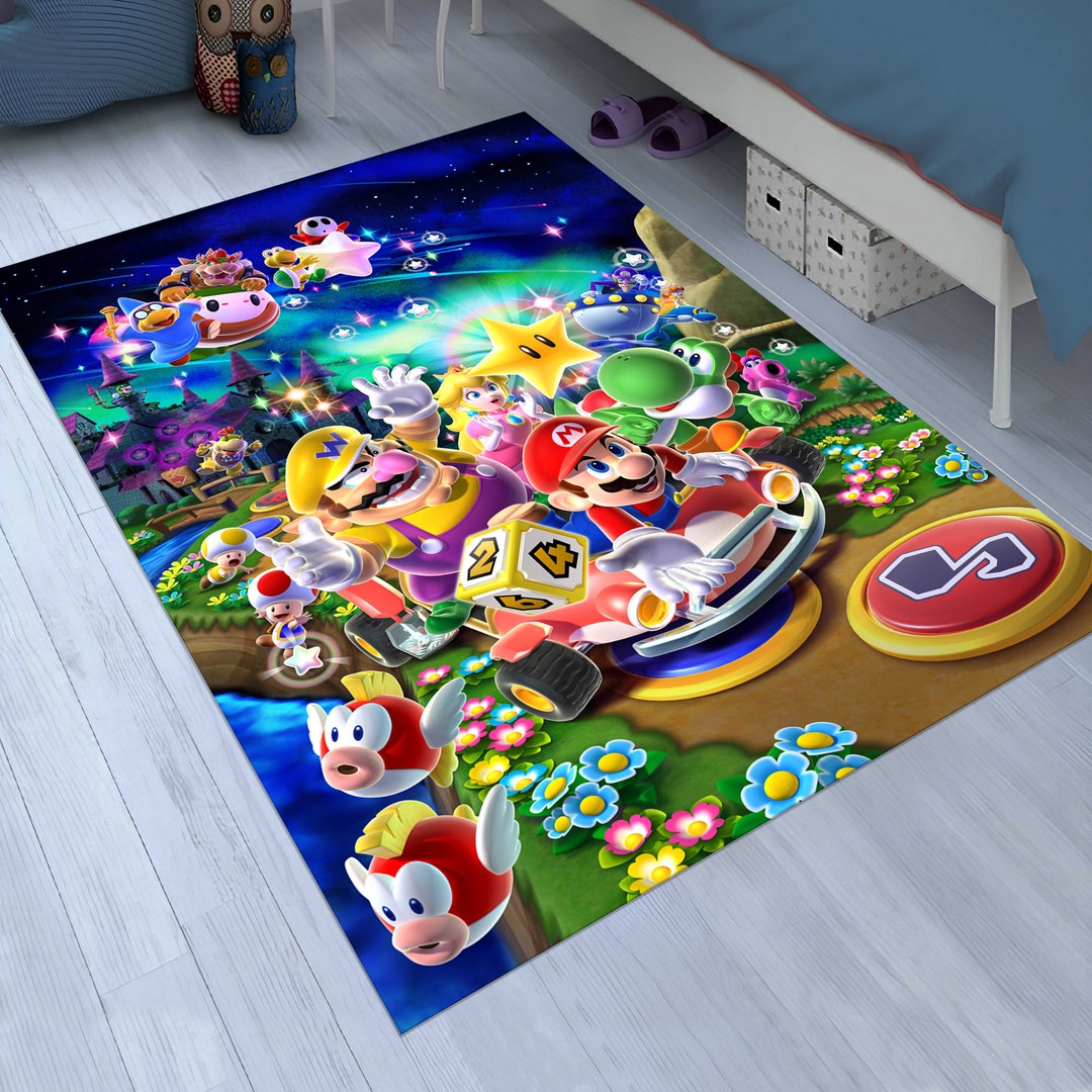 Super Mario Bros Rug, Special Design Mario Rug, Popular Game Characters ...