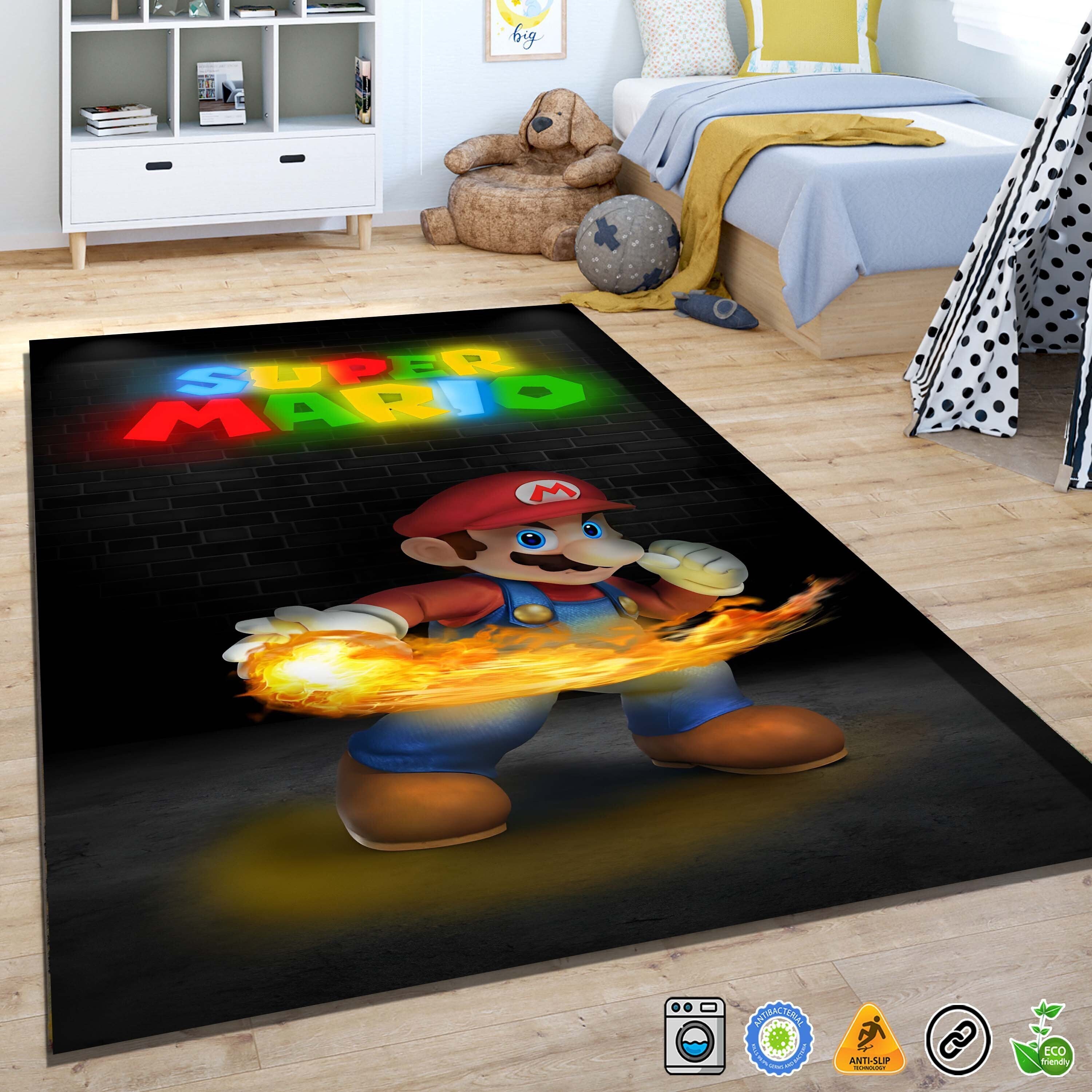Super Mario Rug, Mario Rug, Kids Room Rug, Boys Room Rug, Home Decor ...