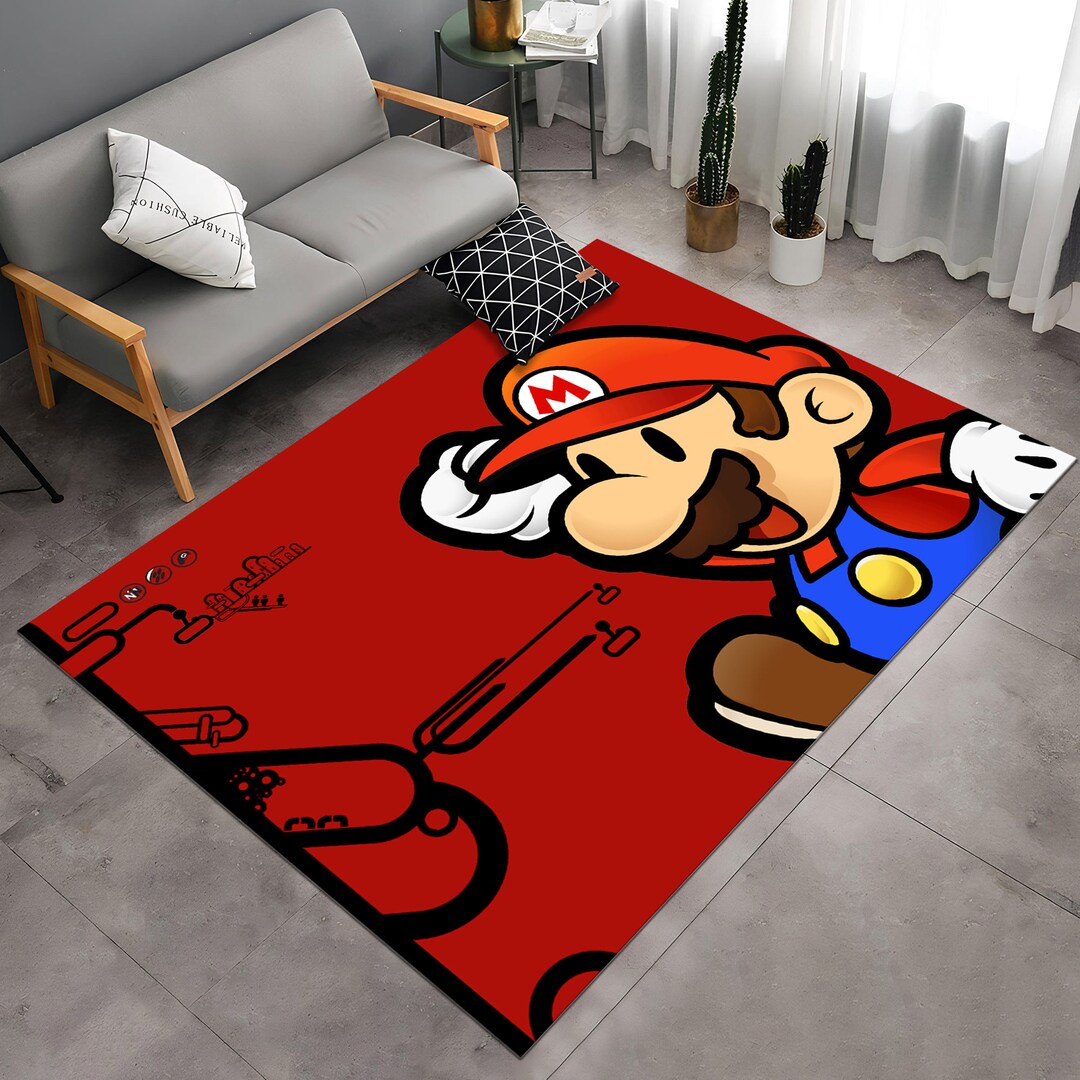 Super Mario Rug, Mario Rug, Game Decor, Popular Game Rug, Kids Room Rug ...