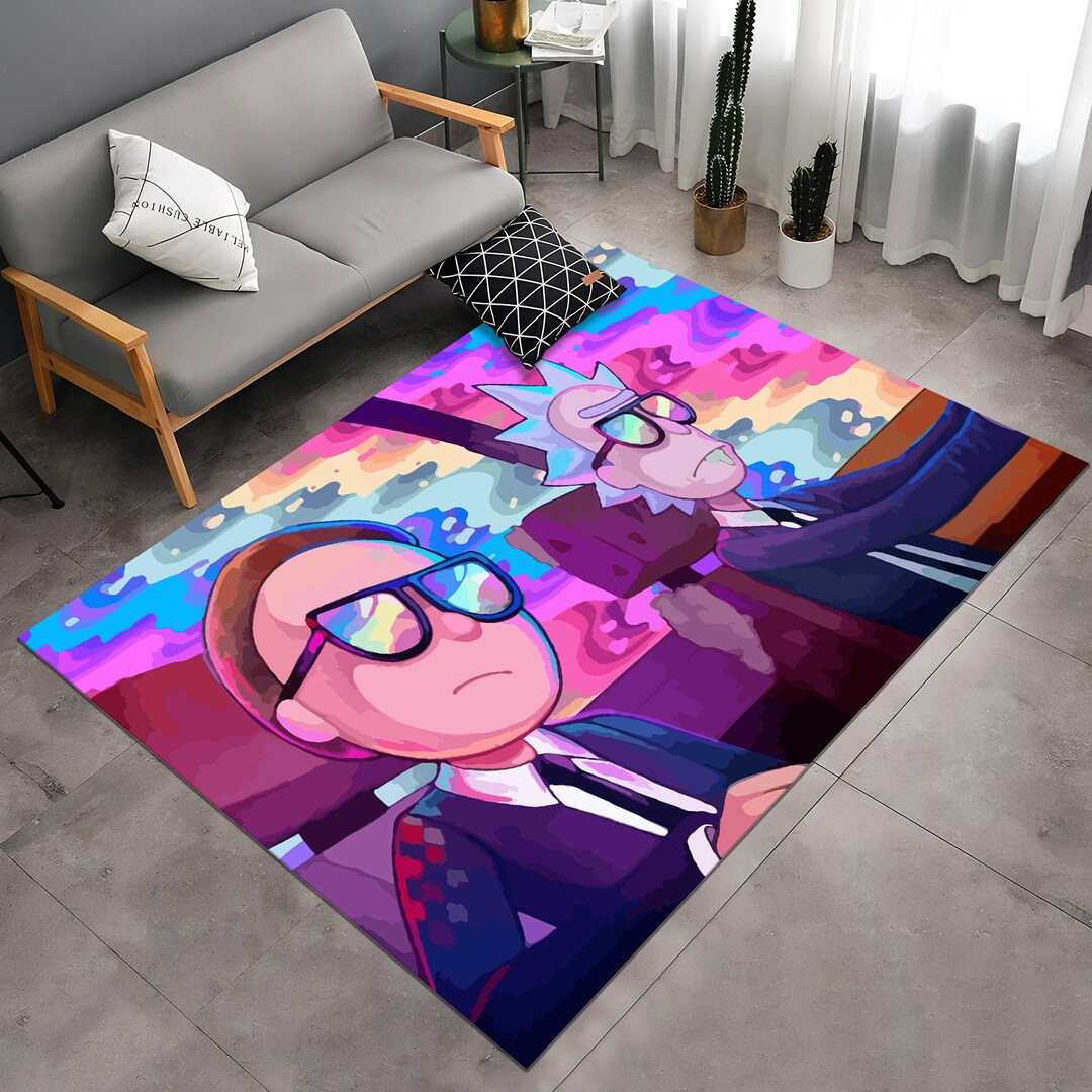Rick and Morty Rug, Cartoon Rug, Colorful Rug, Special Design Rug, Gift ...