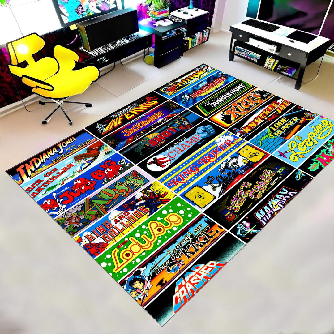 Game Names Rug, Popular Games Rug, Gamer Rug, Gaming Rug, Play Room Rug ...