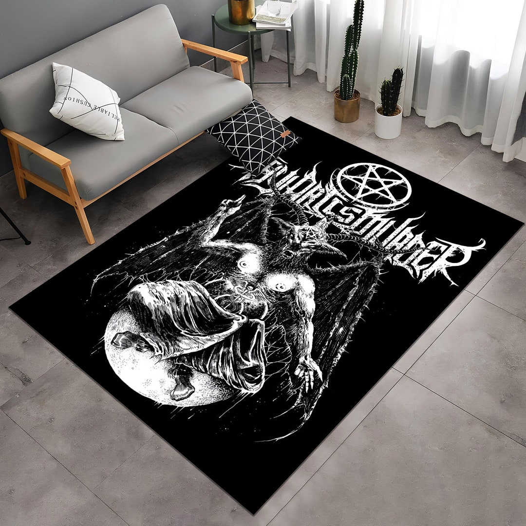 Satanic Rug, Demon Rug, Gothic Rug,horror Decor,art Rug,popular Rug ...
