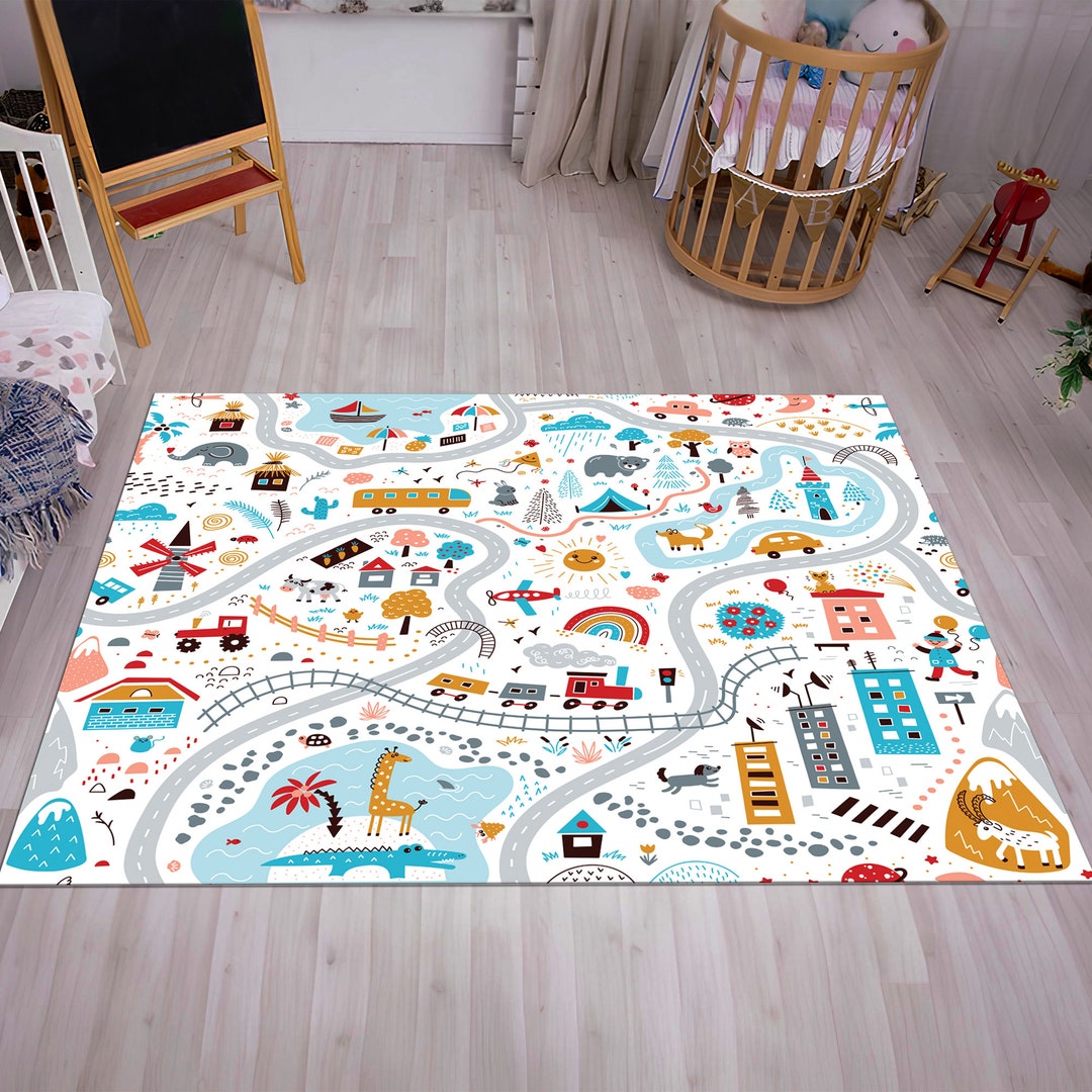 Road Rug, Play Rug, Play Decor, Funny Rug, Kids Room Rug, Nursery Decor ...