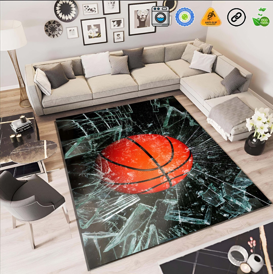 Basketball Ball Rug, Sports Rug, NBA Fan, Modern Rug, Popular Rug ...