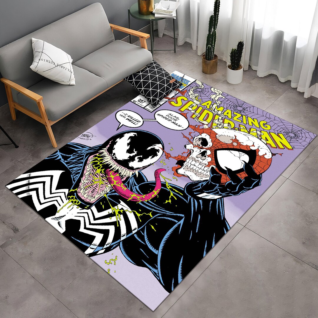 Venom Rug, Spider-man Rug, Movie Art, Popular Characters Rug, Movie ...