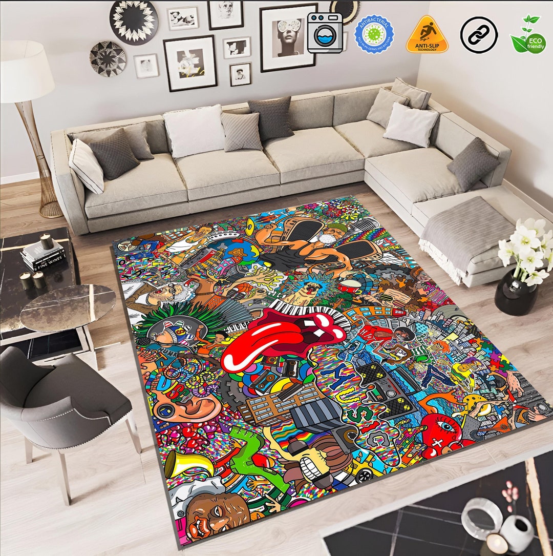 Graffiti,graffiti Rug,colorful Rugs,grafiti Rug,unique Rug,abstract Art ...