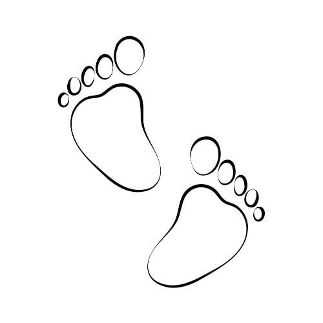 Baby Footprint Keepsake, Digital Printable Art, Nursery Decor, Baby ...