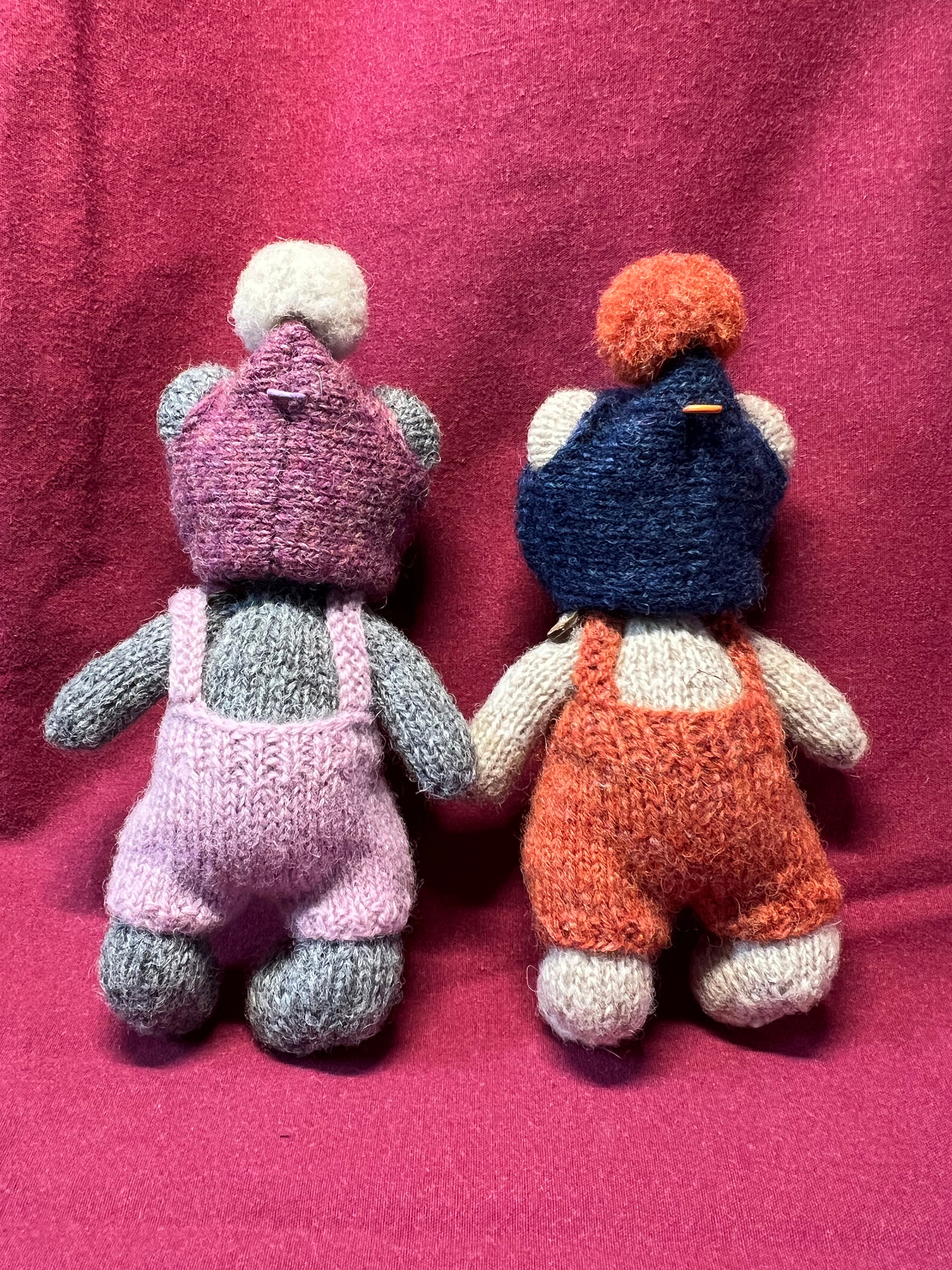 Diy-shetland Wool Handcrafted Teddy Bear Charms Unique Keychains With ...