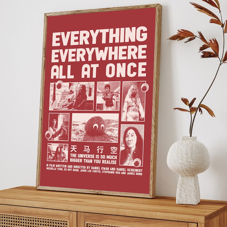 Everything Everywhere All at Once Poster, Vintage Vertical Movie Poster ...