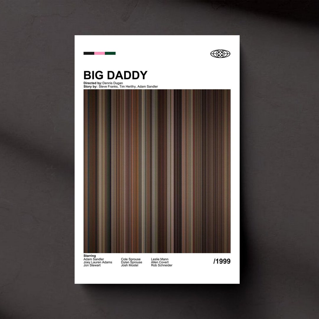 Big Daddy Poster, Barcode Movie Art, Vintage Vertical Movie Poster ...