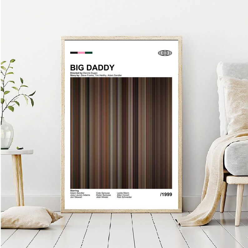 Big Daddy Poster, Barcode Movie Art, Vintage Vertical Movie Poster ...