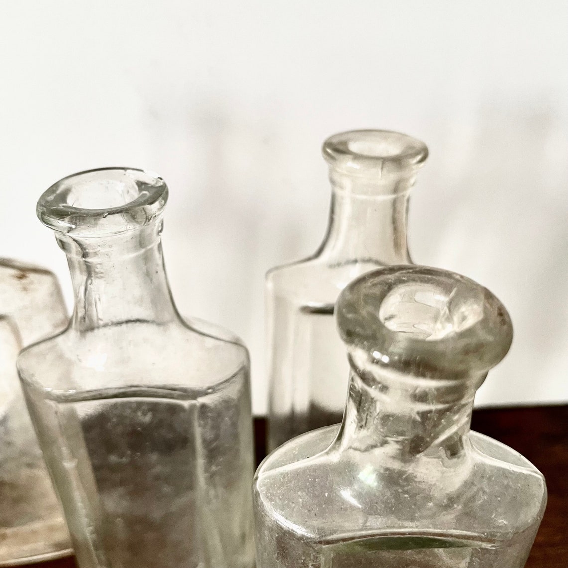 Vintage Glass Pharmacy Bottles Set of 5 - Etsy