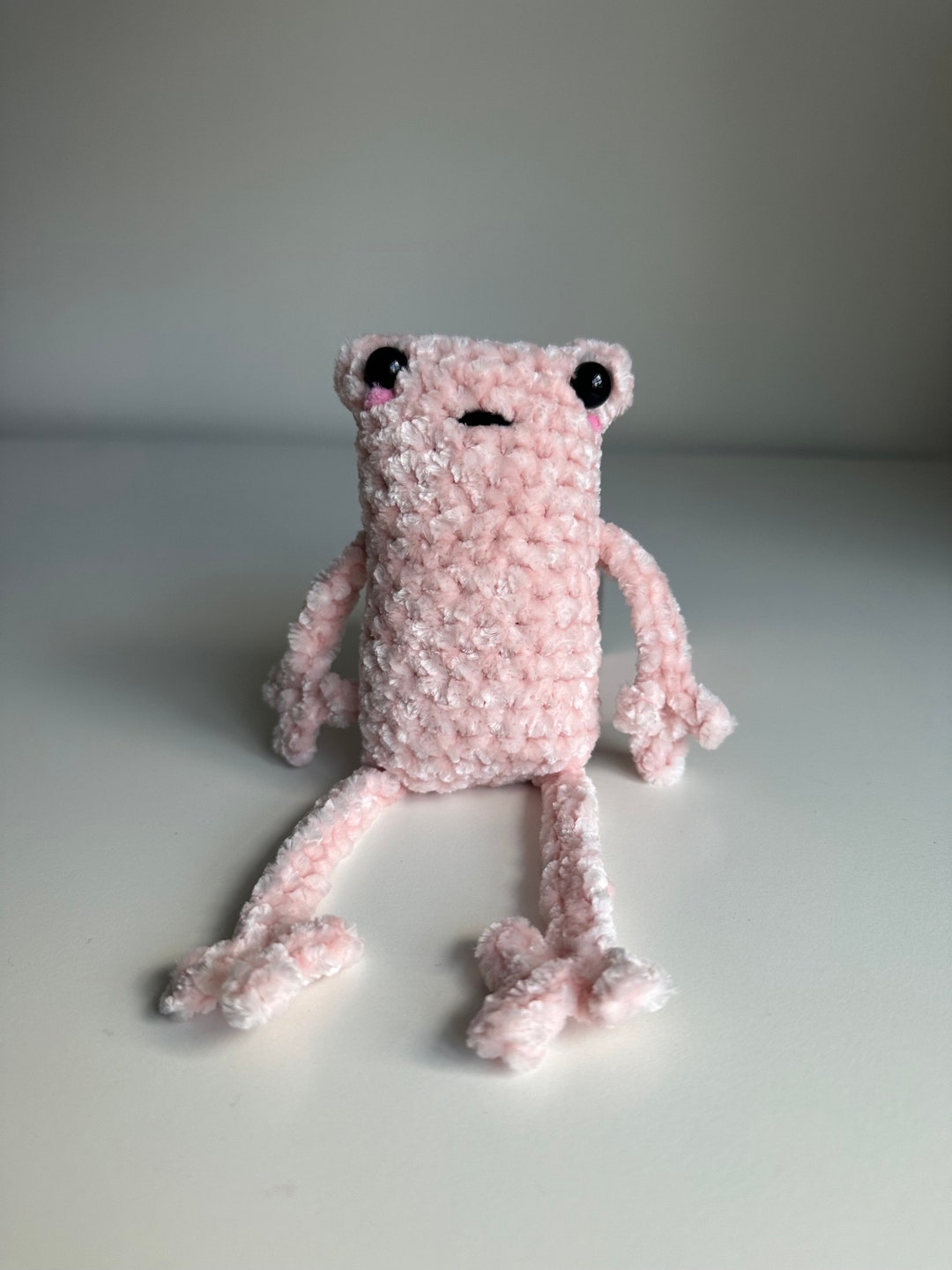 Coquette Crochet Frog Plushie | Leggy Froggy | Crochet Handmade Gift ...