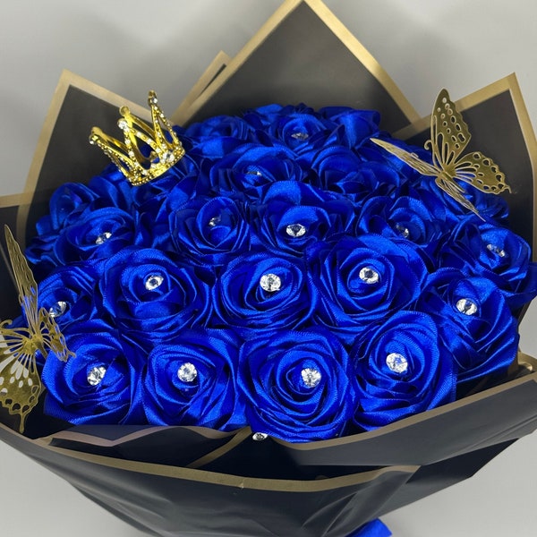 Ribbon Rose Bouquet - Etsy