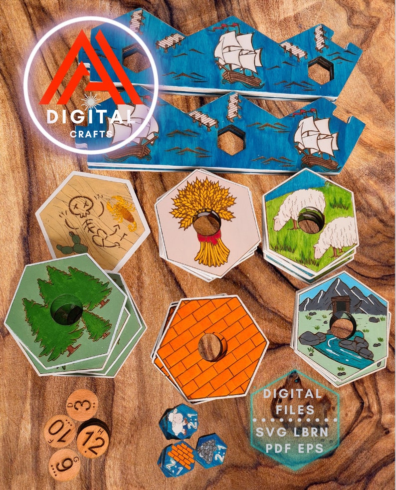 Catan-inspired Boardgame SVG Laser Cut Catan Board Game Files Catan ...