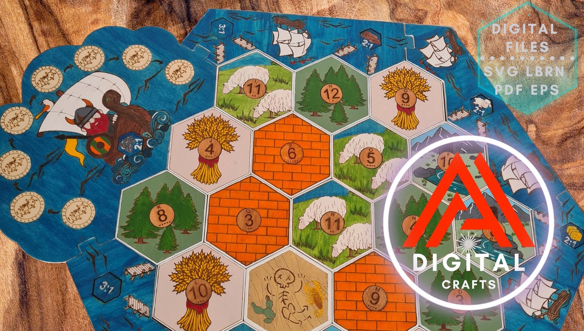 Catan-inspired Boardgame Expansion Cities & Knights SVG Laser Cut Catan ...