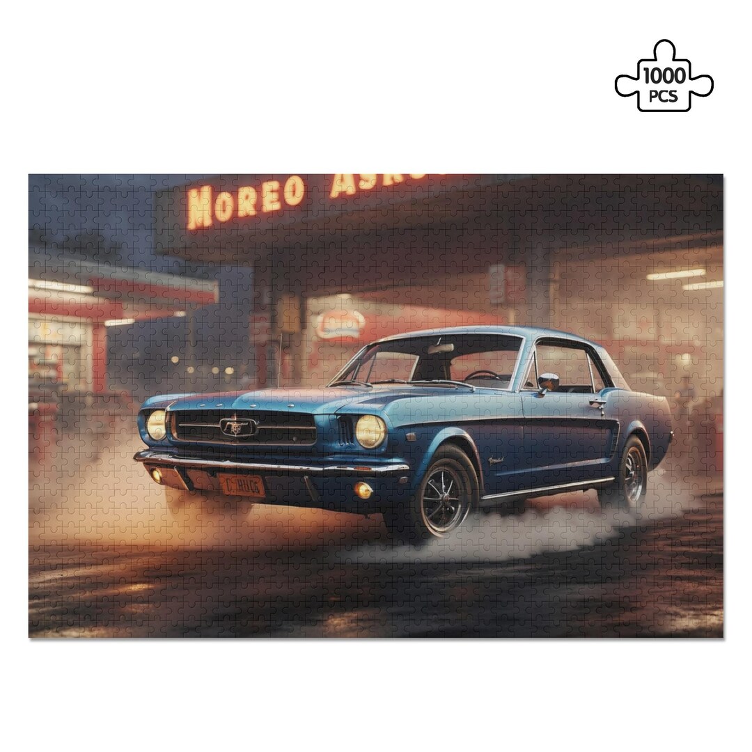 1968 Blue Ford Mustang Wooden Picture Puzzle Jigsaw 1000 Pcs - Etsy