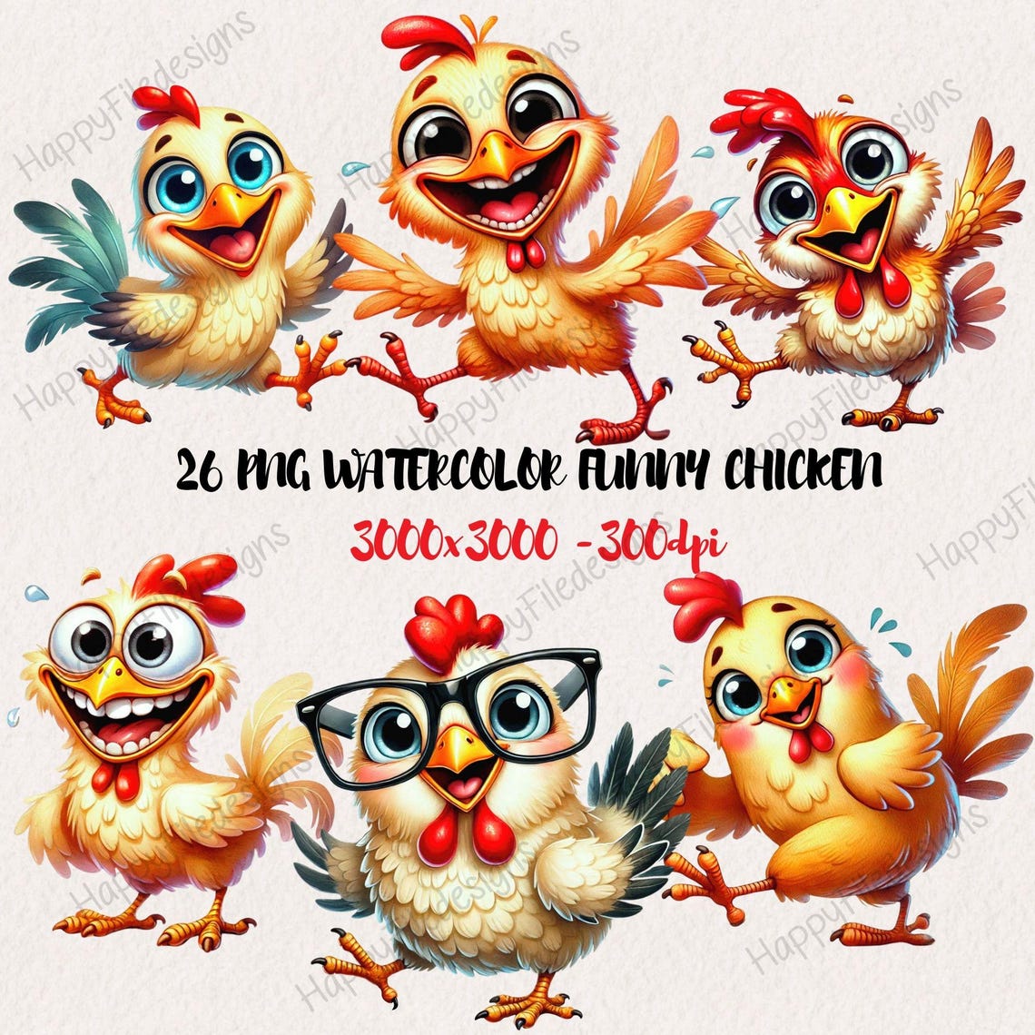 Funny Chicken Clipart PNG, Silly Chicken Clipart PNG, Crazy Chicken ...