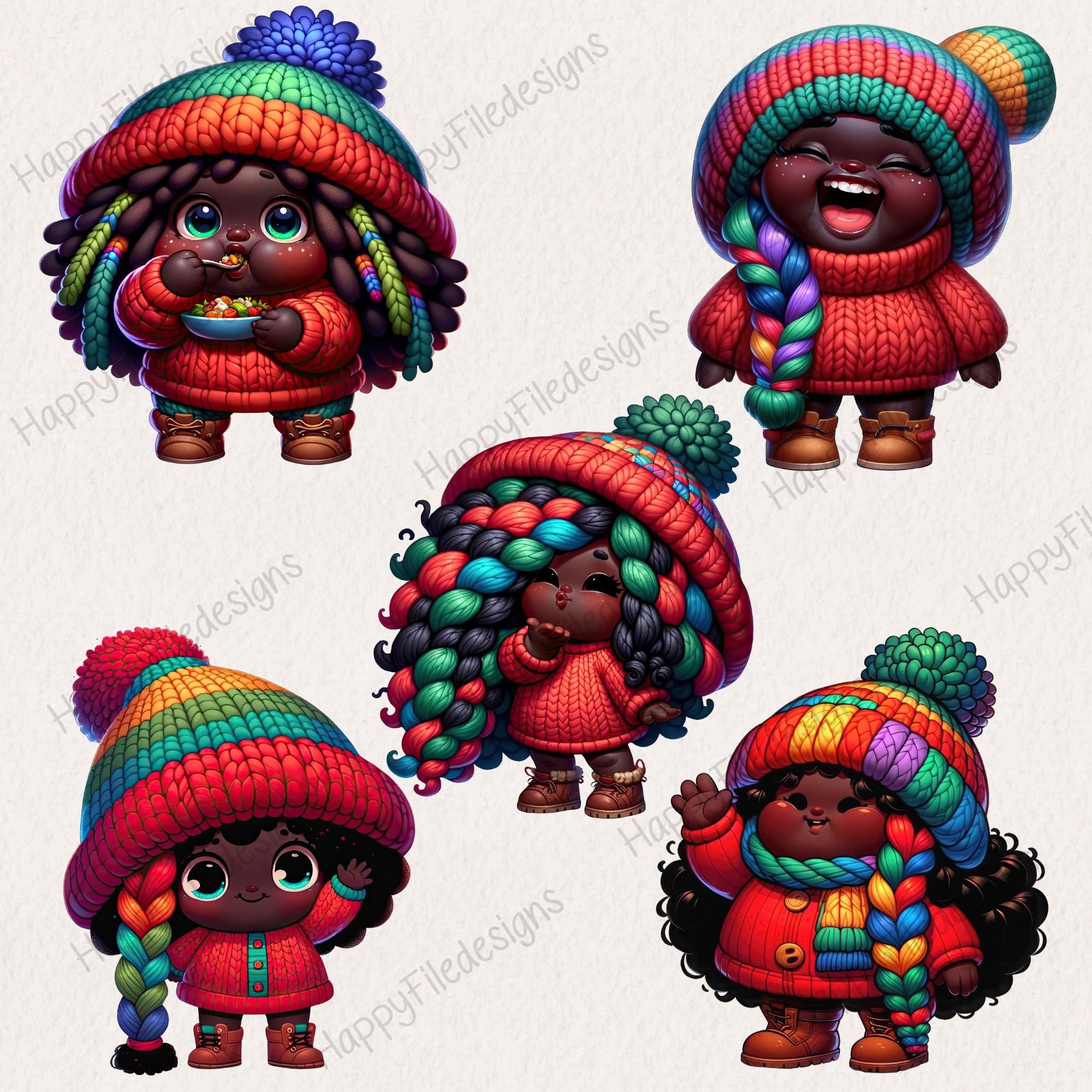 Juneteenth Afro Gnomes Clipart: Emancipation Day PNG (digital Download ...