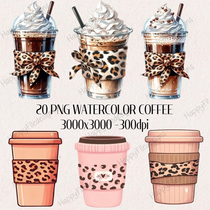 Watercolor Coffee Cup Clipart Bundle: Cafe Journal PNG (103 Files) - Etsy