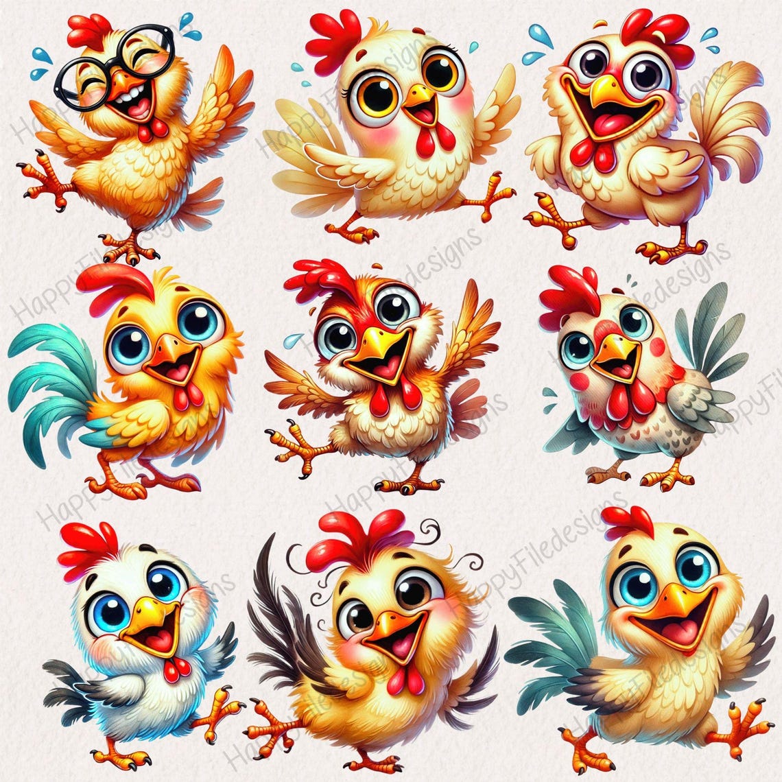 Funny Chicken Clipart PNG, Silly Chicken Clipart PNG, Crazy Chicken ...