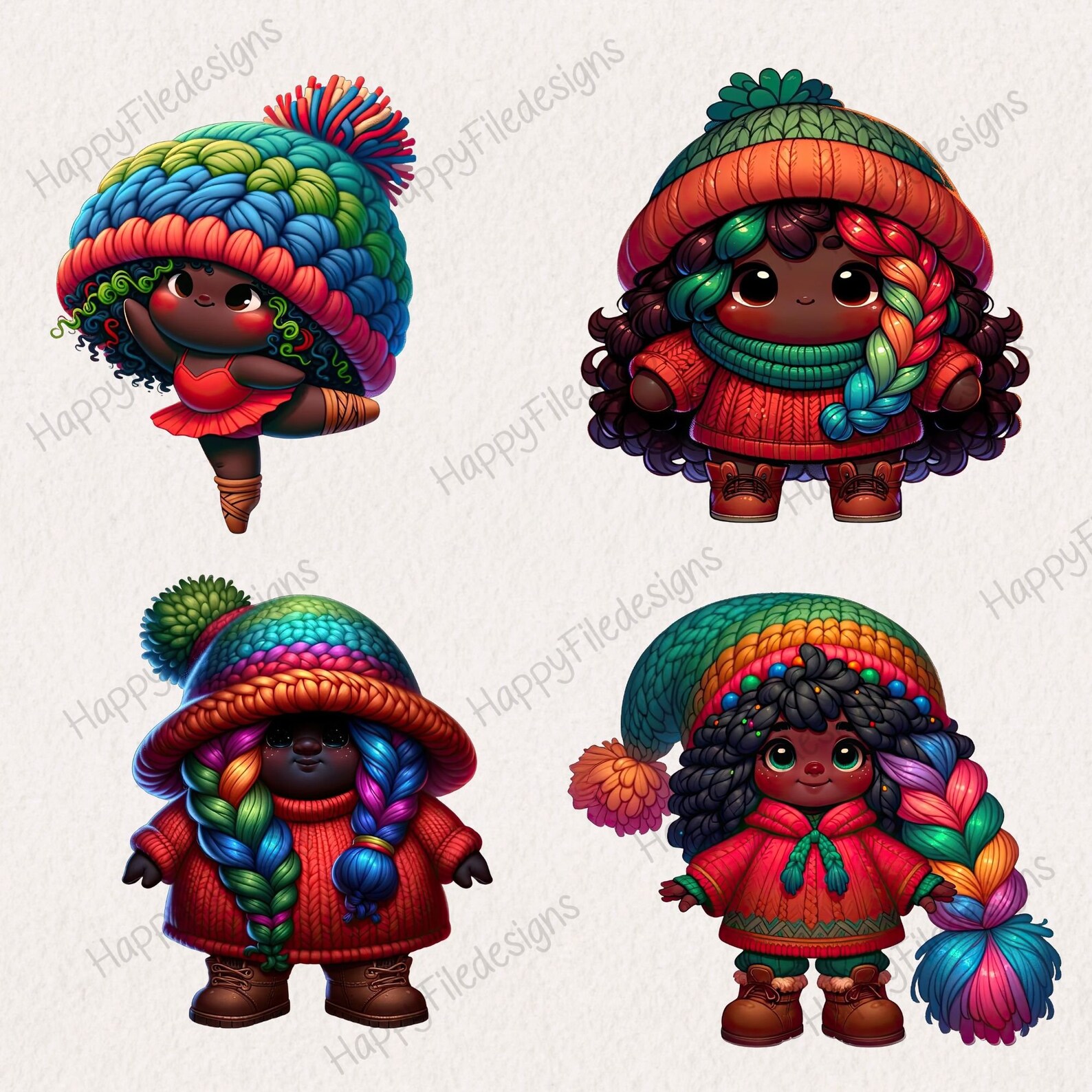 Juneteenth Afro Gnomes Clipart: Emancipation Day PNG (digital Download ...