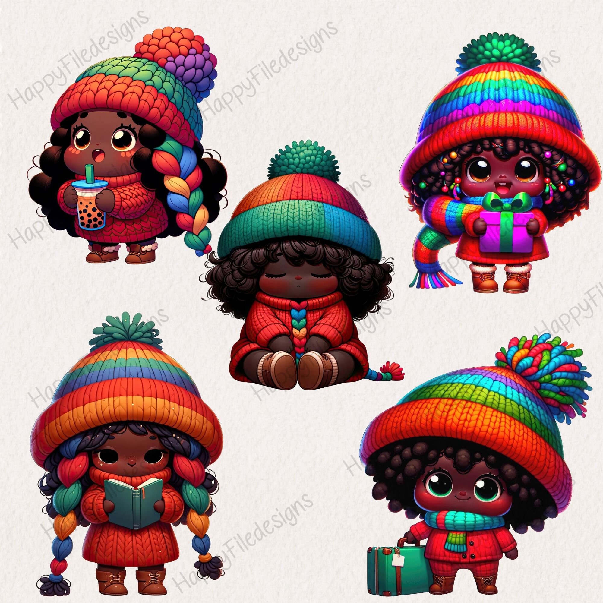 Juneteenth Afro Gnomes Clipart: Emancipation Day PNG (digital Download ...