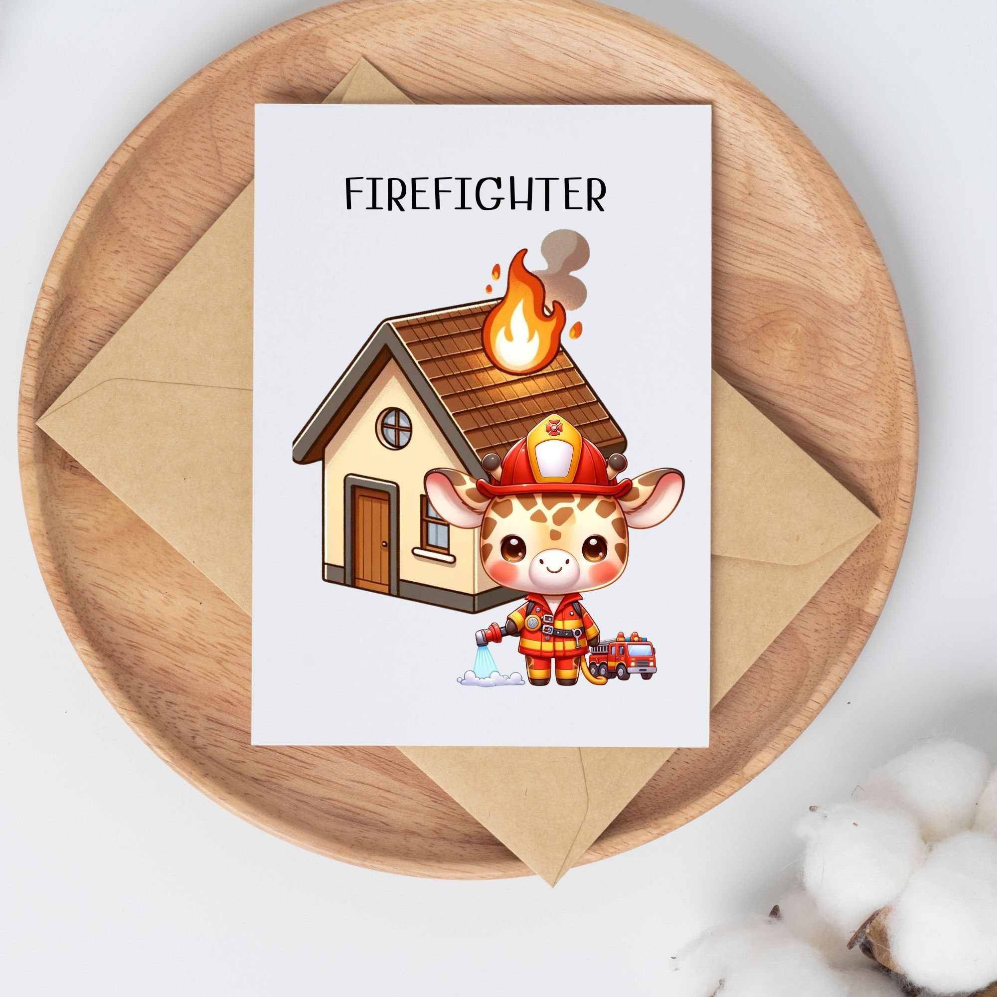 Firefighter Animal Clipart, Cute Animals Baby Shower, Fire Truck ...
