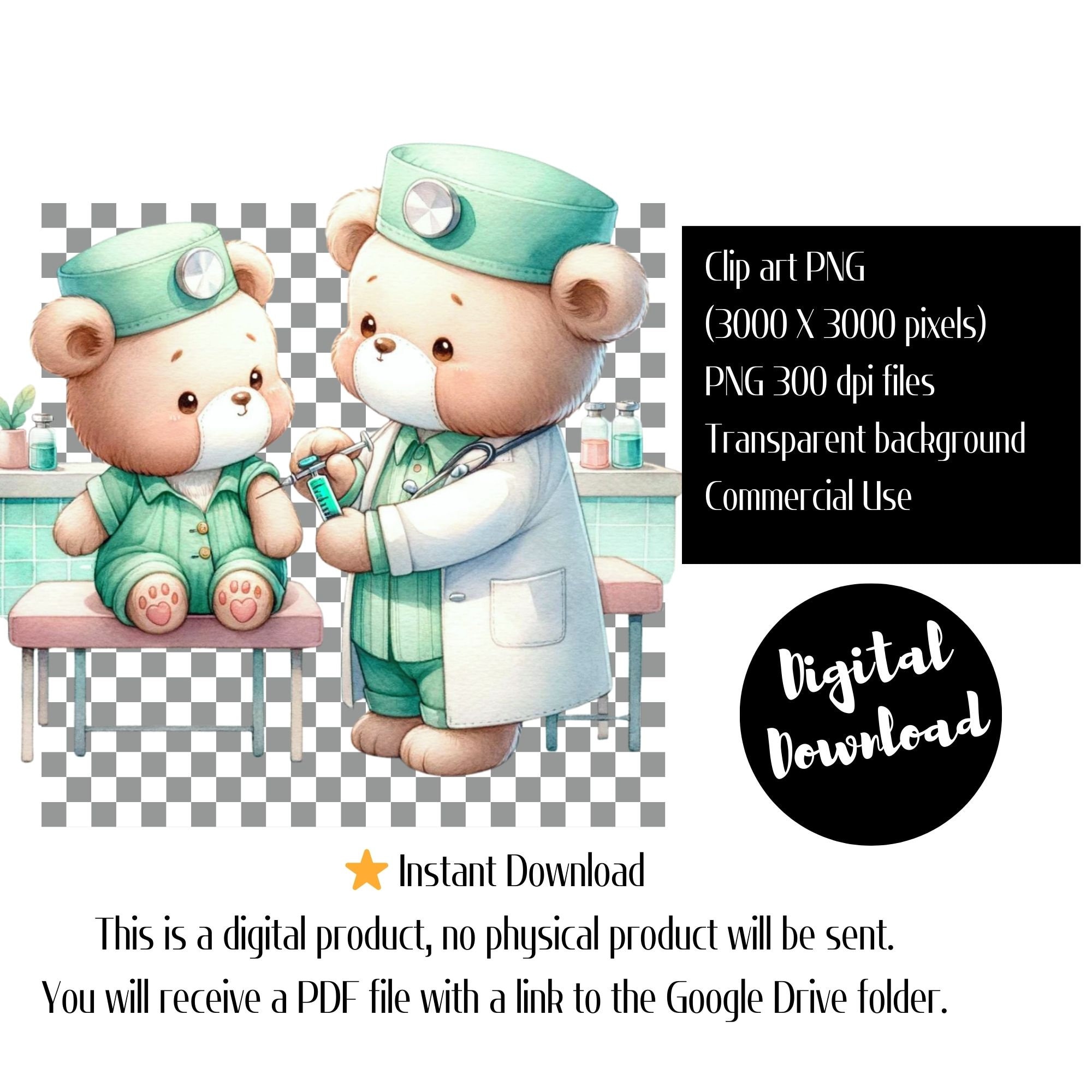 Watercolor Doctor Clipart, Hospital, Medical Nurse Images, Cute Animals ...