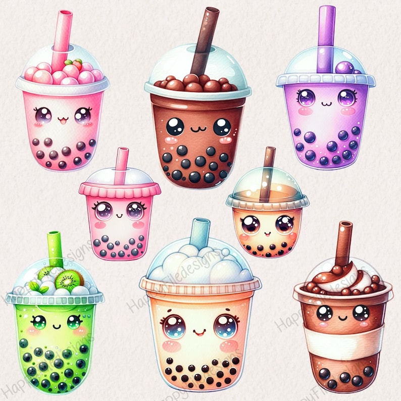 Bubble Tea Kawaii Clipart ,boba Tea Cliparts, Cute Bubble Tea Clip Art ...