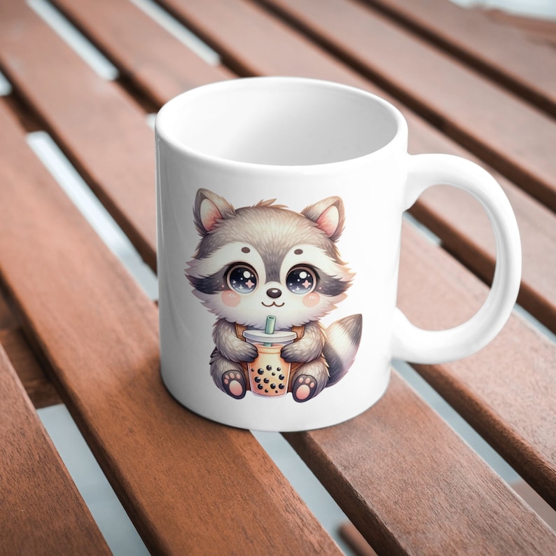 Cute Animals Drink Boba Tea Clipart, Bundle Set Kawaii Animal Cartoon ...