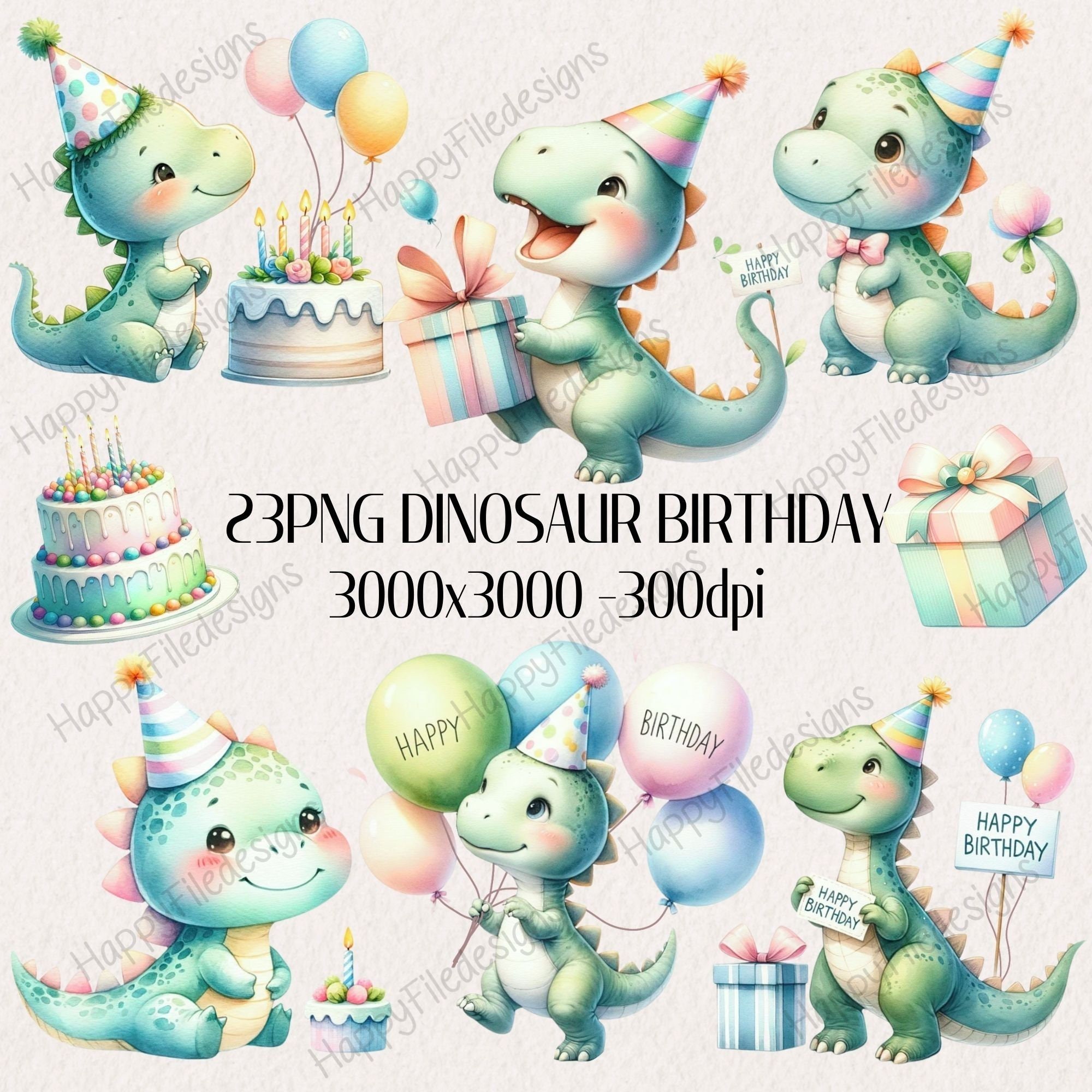 Bundle Birthday Clipart, Mermaid Birthday Party Bundle, Dinosaur ...