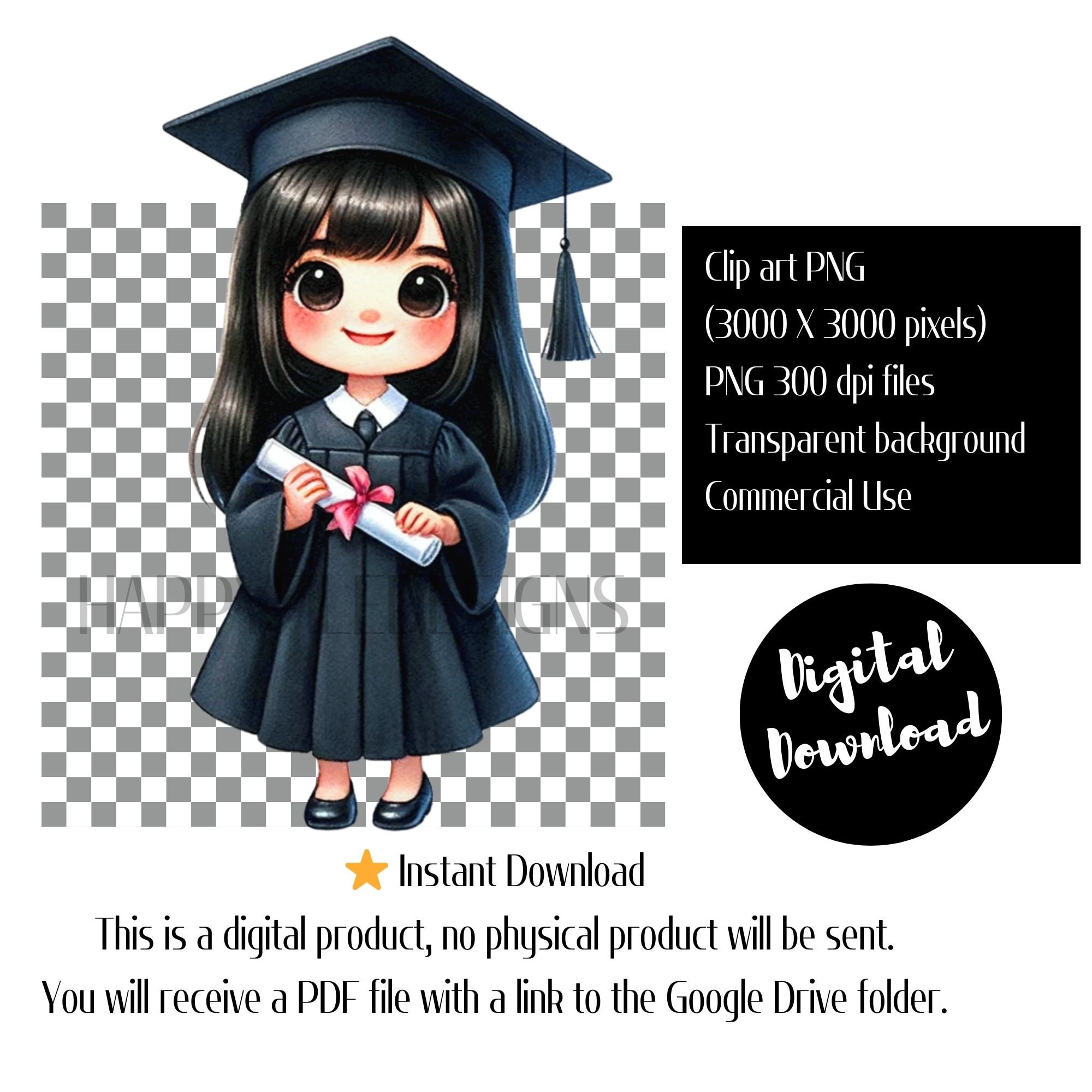 Graduation Kid Clipart, Watercolor Cute Graduation Clipart, Preschool ...